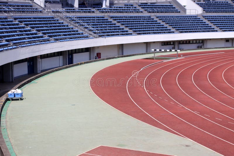 Track and Field Runway and Empty Seats Stock Image - Image of fast ...