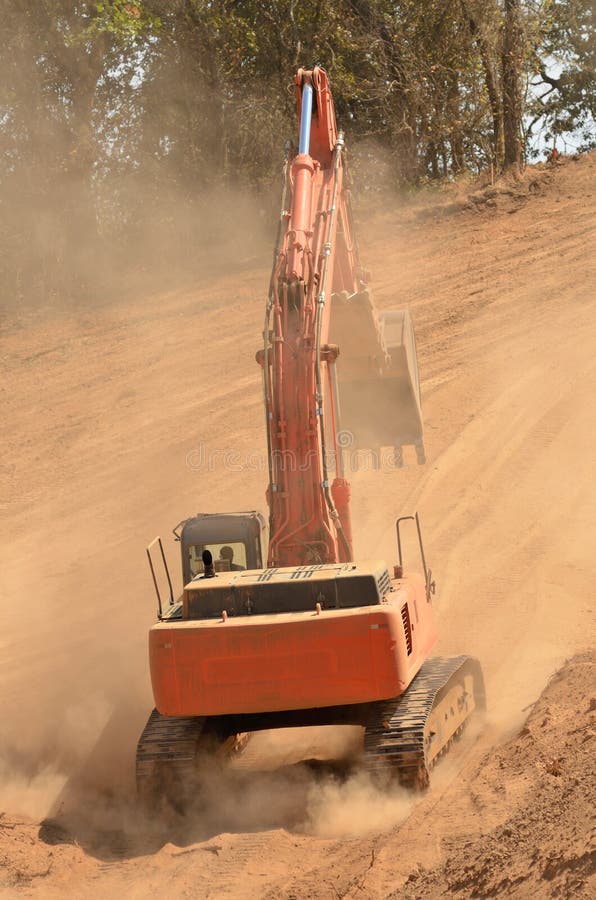 Track Hoe stock image. Image of excavate, excavation - 33761385