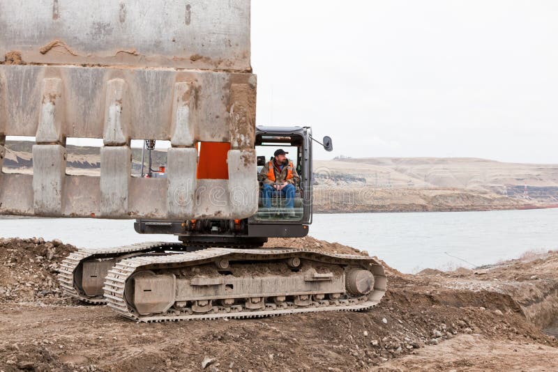 Track-hoe Machine stock photo. Image of dirt, diesel - 30071362