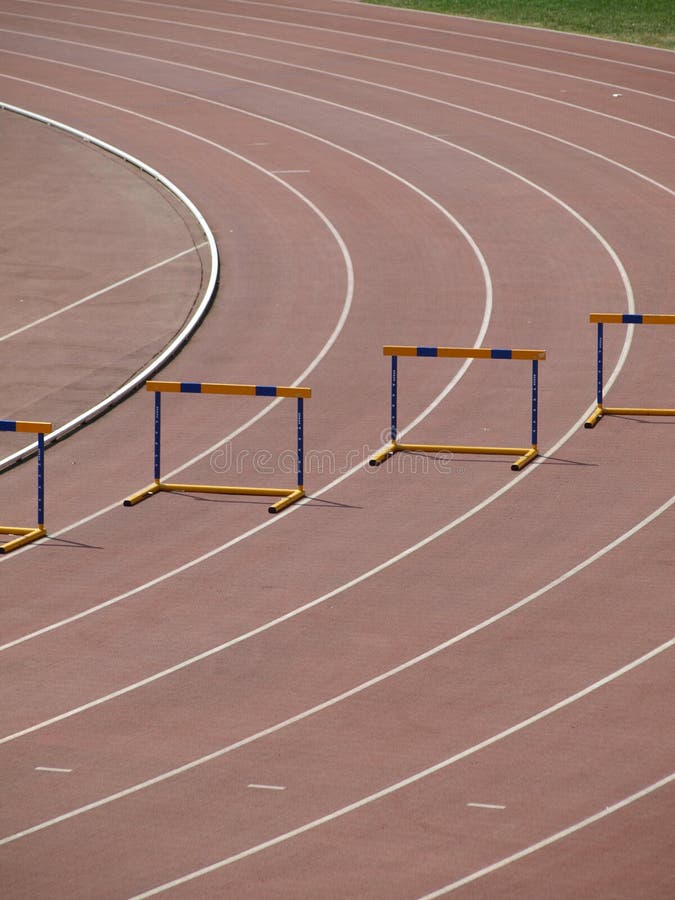 Track with hurdles stock photo. Image of athletics, hurdles - 5588050