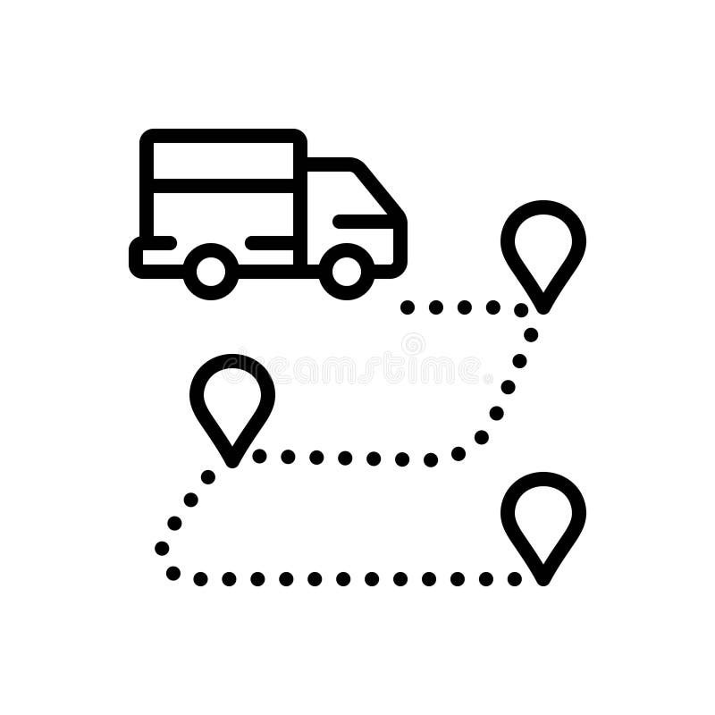 Black Line Icon for Track, Path and Location Stock Vector ...