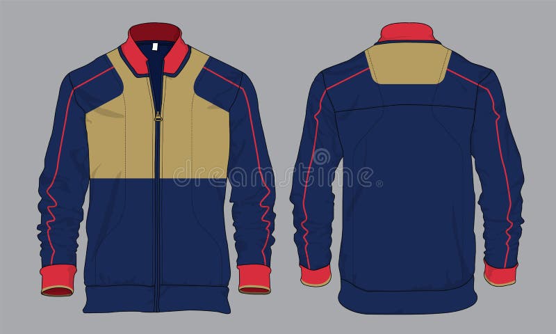 Track Jacket Template Stock Illustrations – 776 Track Jacket Template ...