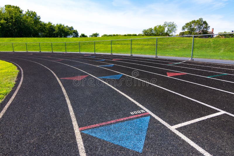 Track Lanes stock image. Image of arrow, fitness, athletics - 158023583