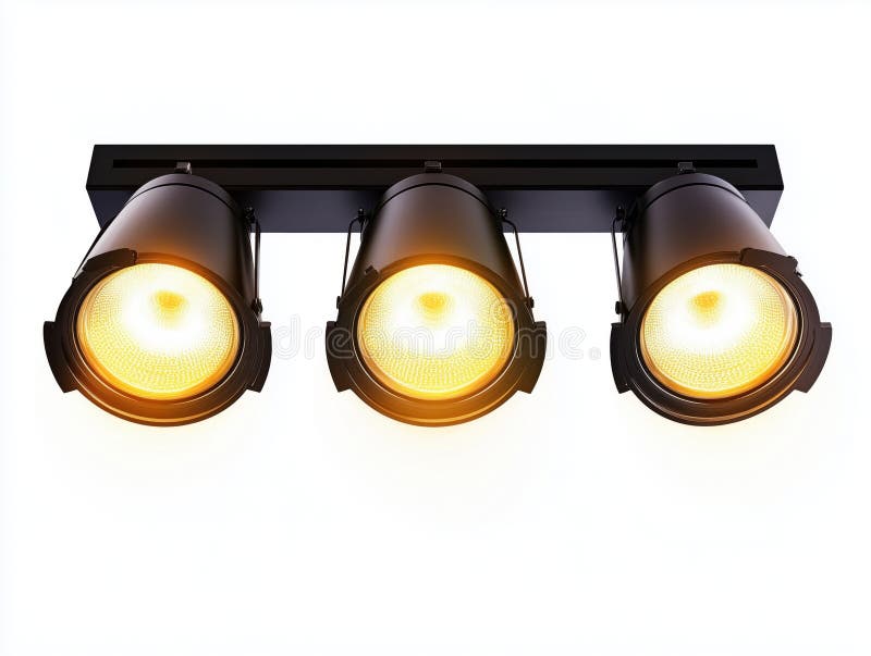 Track Lights in Front View with Symmetrical Design Isolated on White ...