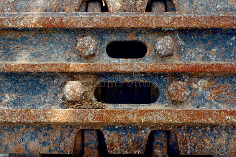 Track Pad Detail on a Road Work Excavator Stock Image - Image of bars ...