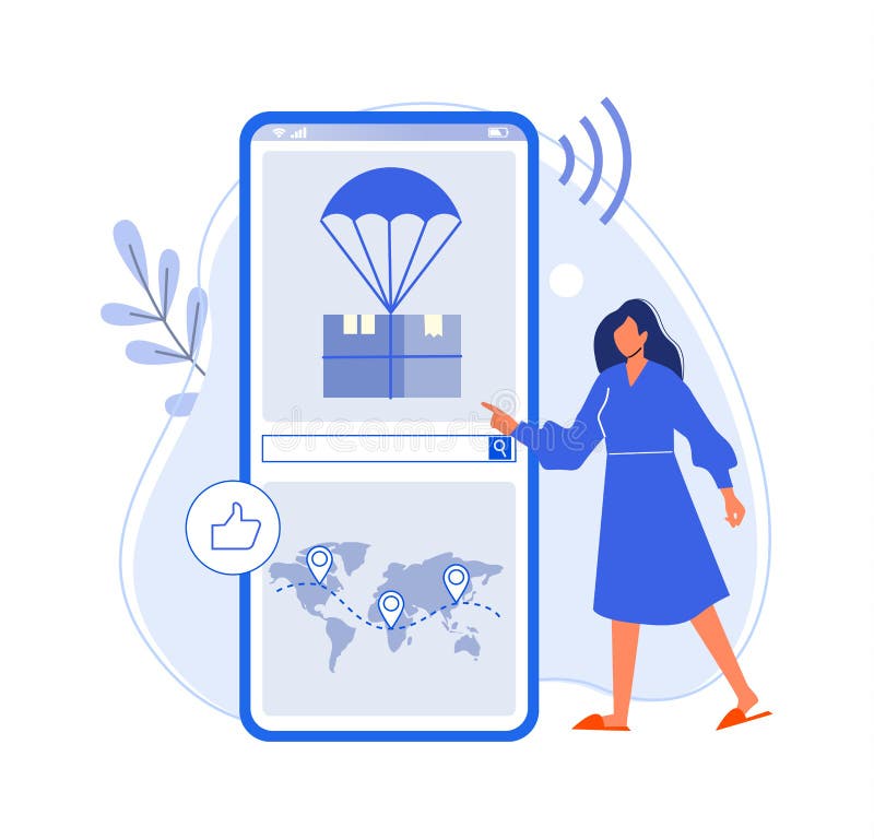 Track Parcel Delivery on World Map Smartphone Stock Illustration ...