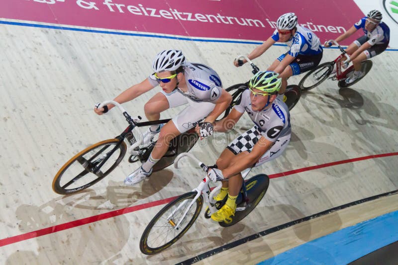 Indoor Track Bike Race at Sixday-Nights Editorial Stock Photo - Image ...