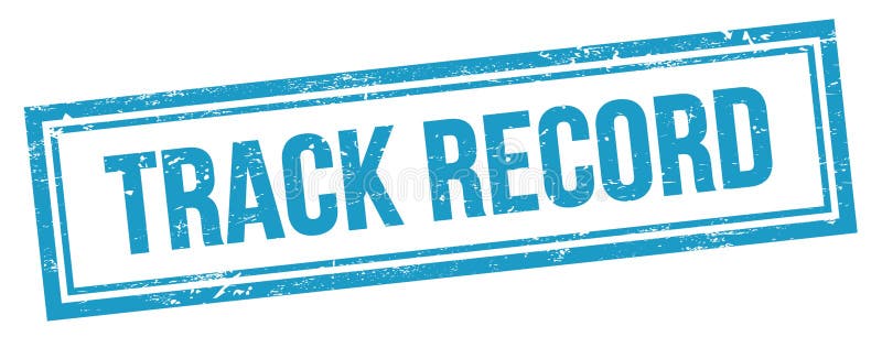TRACK RECORD Text on Blue Grungy Vintage Stamp Stock Illustration ...