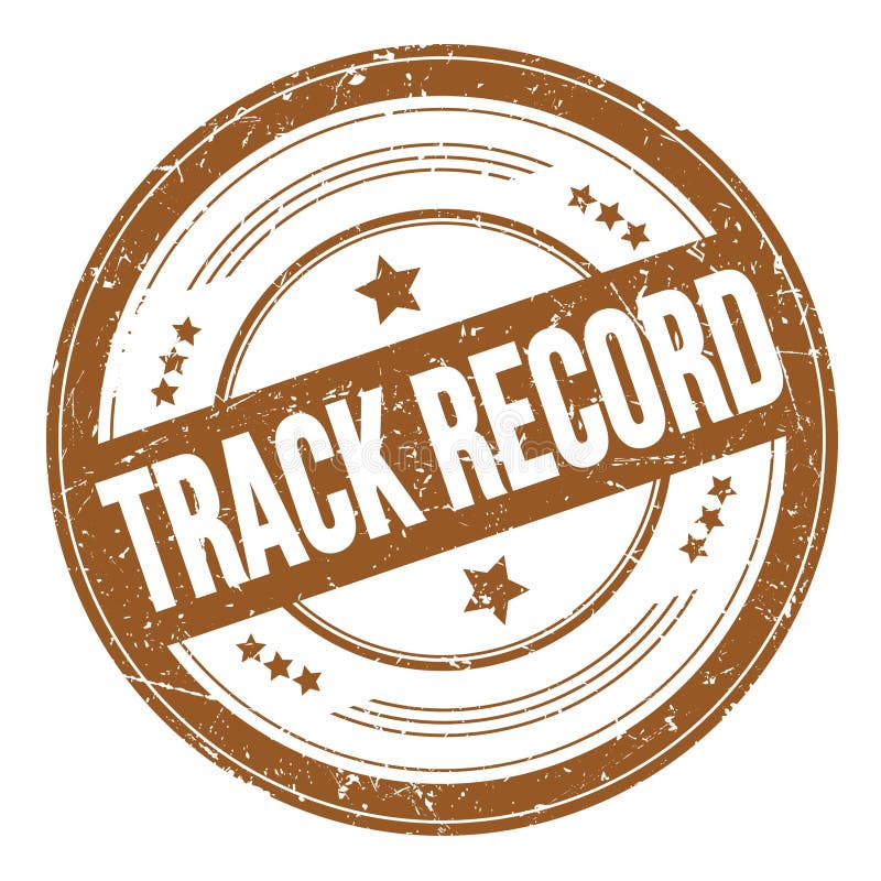 TRACK RECORD Text on Brown Round Grungy Stamp Stock Illustration ...