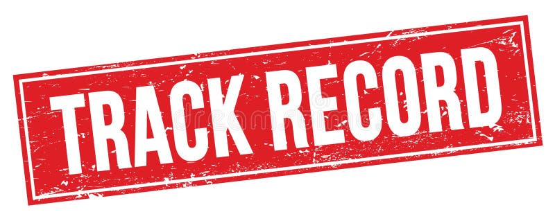 TRACK RECORD Text on Red Grungy Rectangle Stamp Stock Illustration ...