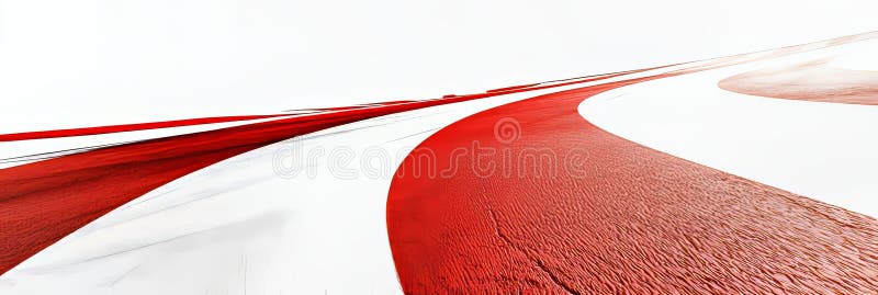 A Track with Red and White Borders at the Edge of a Tight Bend Stock ...