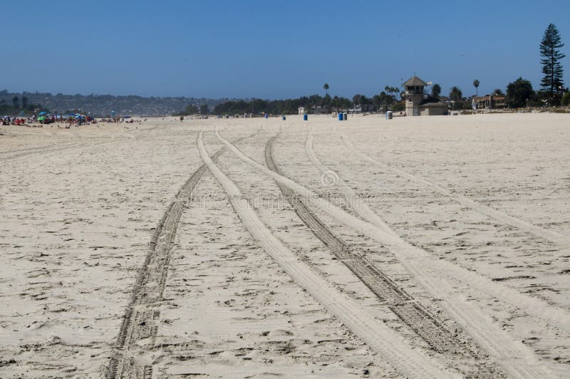 Track on the sand stock image. Image of summer, pacific - 51657587