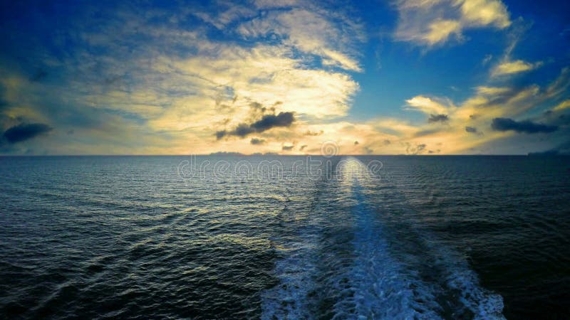 Track Ship in the Sea at Sunset Stock Footage - Video of spraying, aqua ...