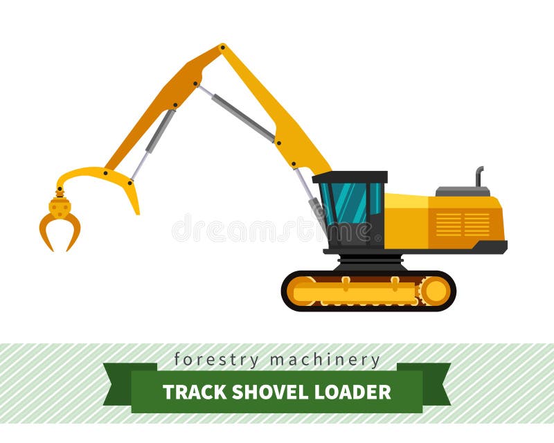 Track shovel loader stock vector. Illustration of machinery - 83352369
