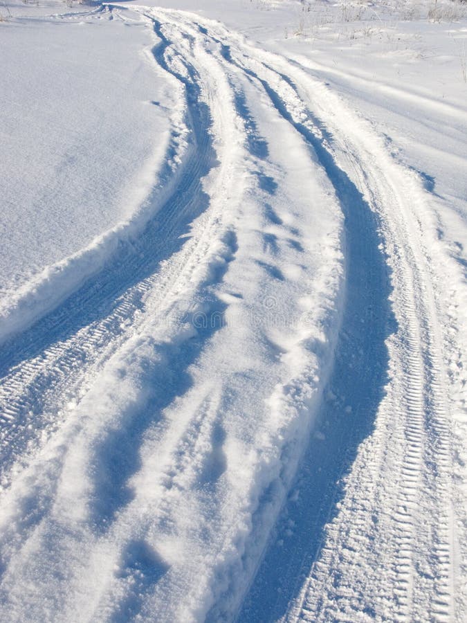 Track in snow stock image. Image of countryside, texture - 12564939