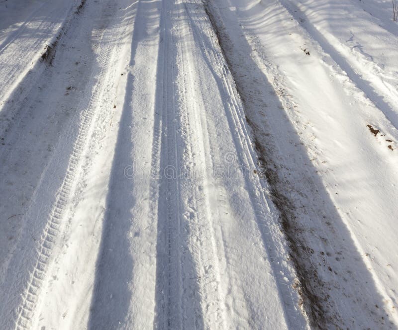Track in the snow, winter stock photo. Image of frost - 101585822