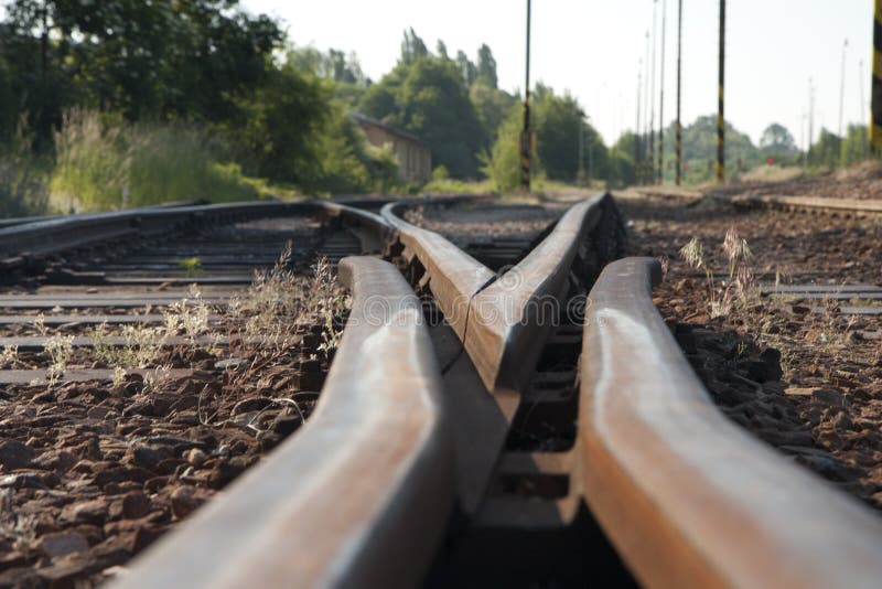 Track switch stock image. Image of railroad, switch, crossing - 19725279