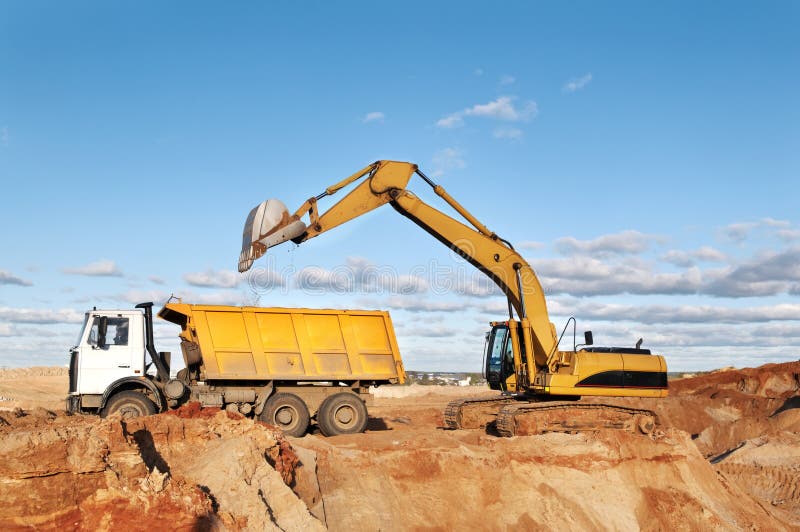 Track-type Loader Excavator Stock Image - Image of equipment, site ...