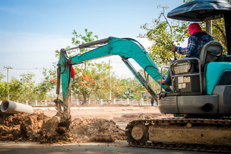 Track-type Loader Excavator Machine on Construction Site Stock Photo ...