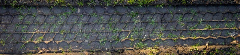 Track Wheel Pattern. Tire Tracj Panorama Texture. Wheel Track on Mud ...
