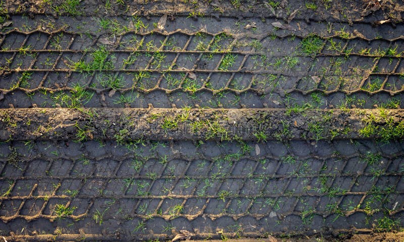 Track Wheel Pattern. Tire Tracj Panorama Texture. Wheel Track on Mud ...