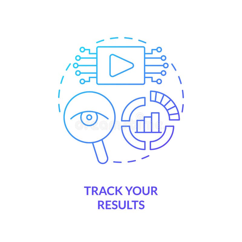 Track Your Results Blue Gradient Concept Icon Stock Vector ...