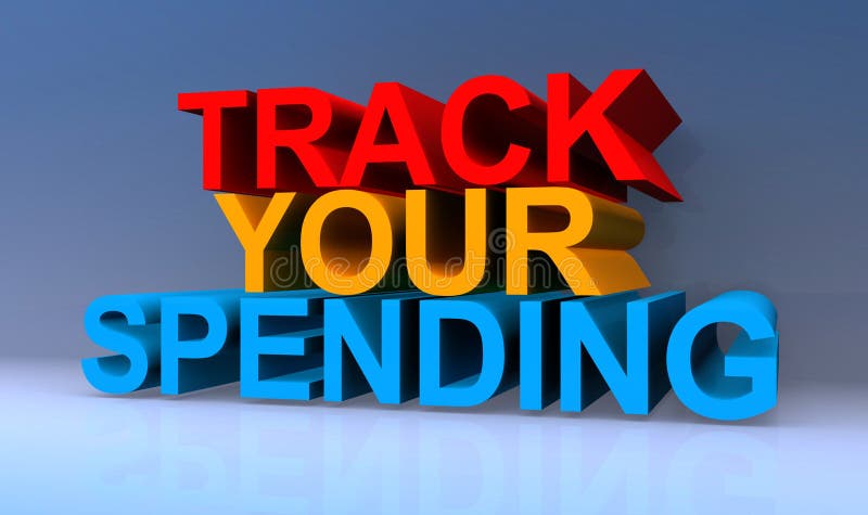 Track Your Spending on Blue Stock Illustration - Illustration of ...