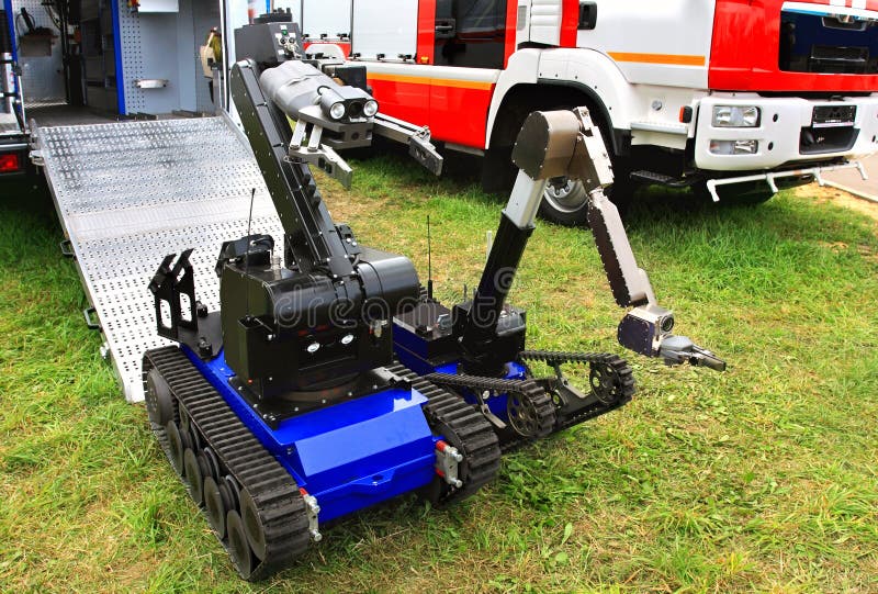Tracked Armored Robot Minesweeper Stock Image Image Of Equipment