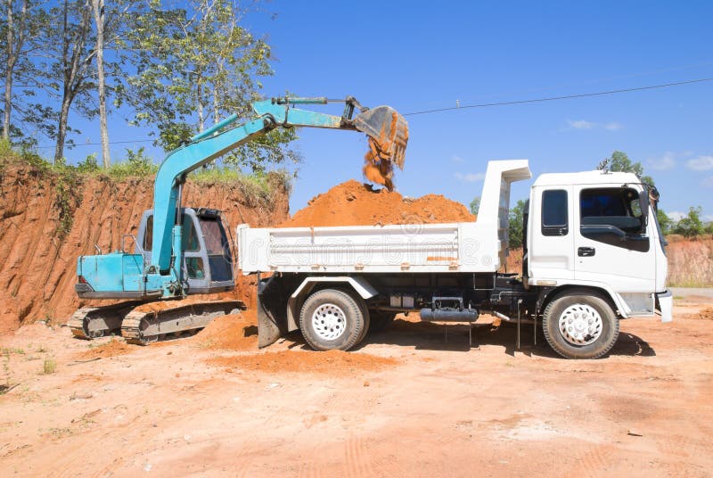 Tracked excavator stock photo. Image of earth, heap, machinery - 28715076