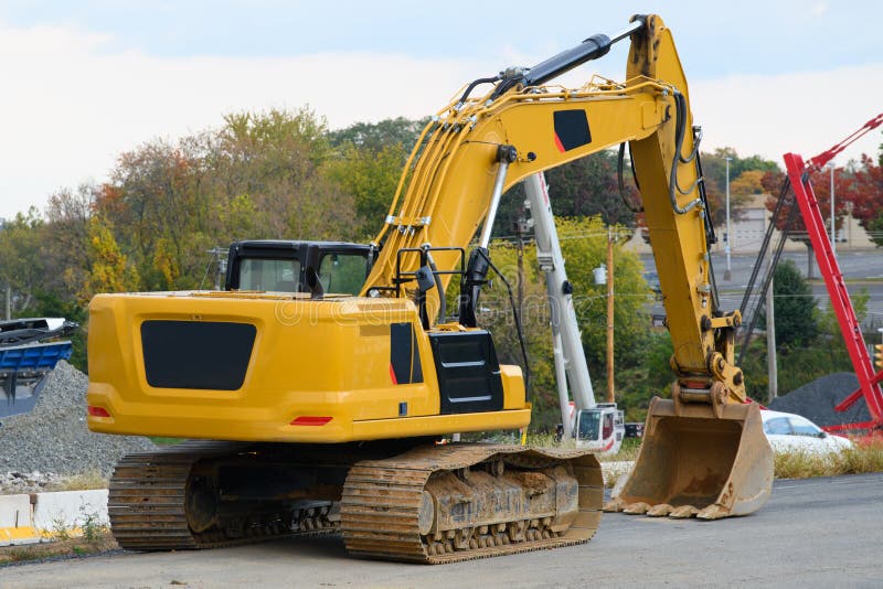 Tracked Excavator Land Working Stock Photo - Image of hydraulic, loader ...