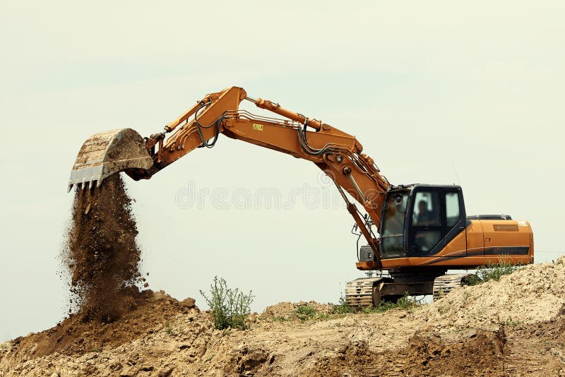 Tracked excavator stock image. Image of heavy, road, equipment - 24436957