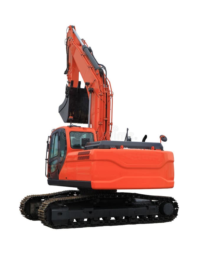 Tracked excavator. stock photo. Image of isolated, construction - 186044602