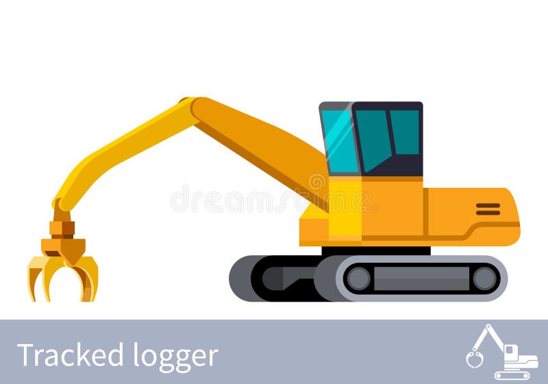 Tracked log loader icon stock illustration. Illustration of sign ...