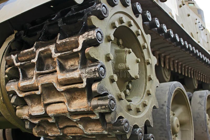 Part of the Undercarriage of Tracked Military Equipment, Close-up Stock ...