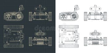 Tracked Robot Drawings stock vector. Illustration of drawing - 191104243