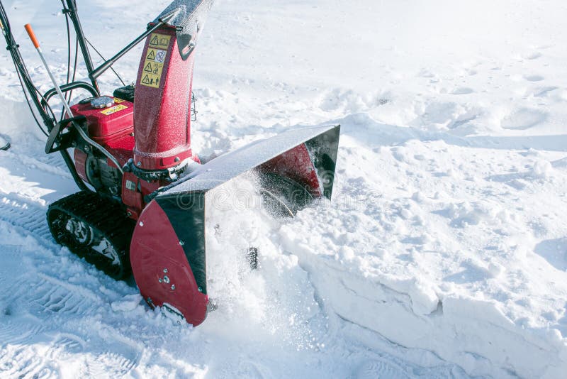 Tracked Snow Blower at Work. Stock Photo - Image of active, blower ...