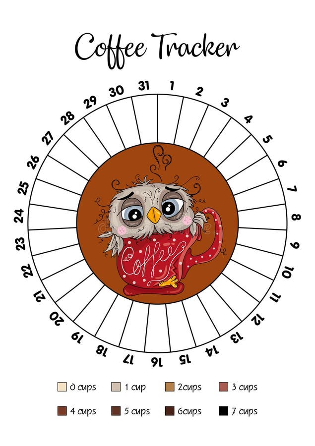 Daily Tracker of Coffee Consumption Stock Vector - Illustration of ...