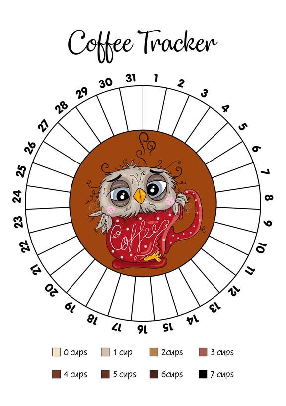 Daily Tracker of Coffee Consumption Stock Illustration - Illustration ...