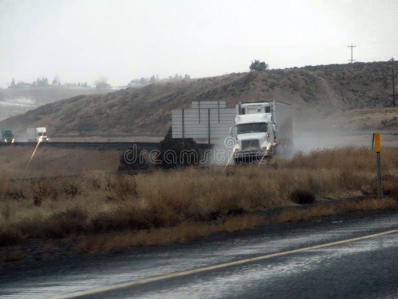 Tracker Trailers Drive Cautiously on Icy Roads Stock Photo - Image of ...
