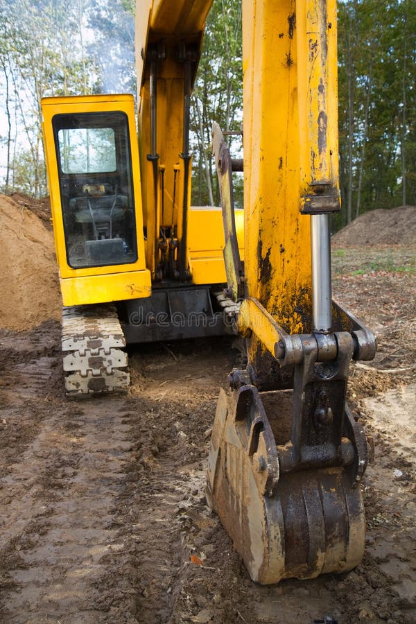 Trackhoe excavator stock photo. Image of soil, dirt, building - 21696180