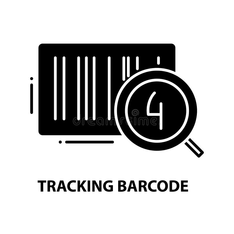 Tracking Barcode Icon, Black Vector Sign with Editable Strokes, Concept ...