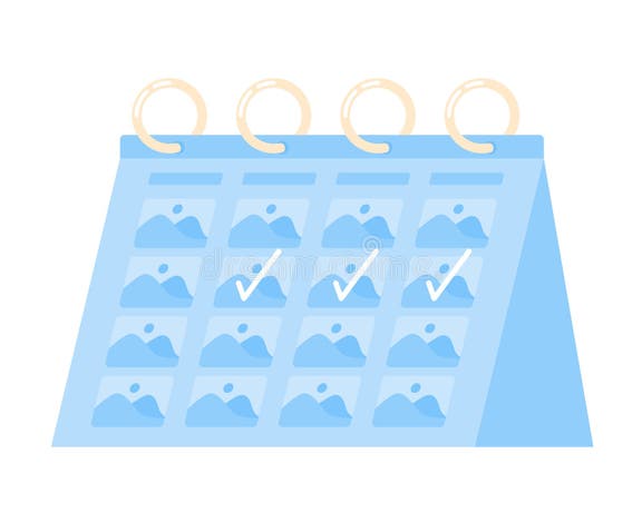 Tracking with Calendar Regular Social Media Posts Semi Flat Color ...