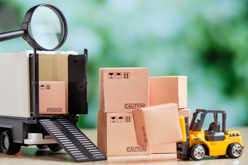 Tracking Cargo from Loading and Transporting by Truck Stock Image ...