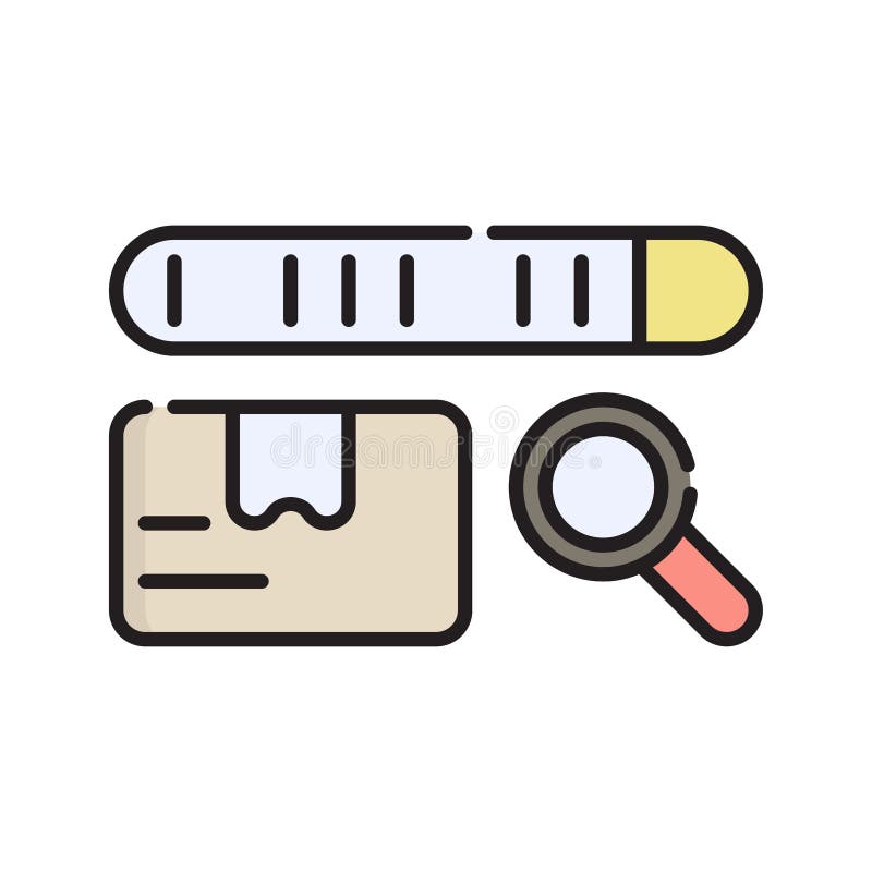 Tracking Code Icon Vector Illustration. Flat Outline Cartoon. Shopping ...