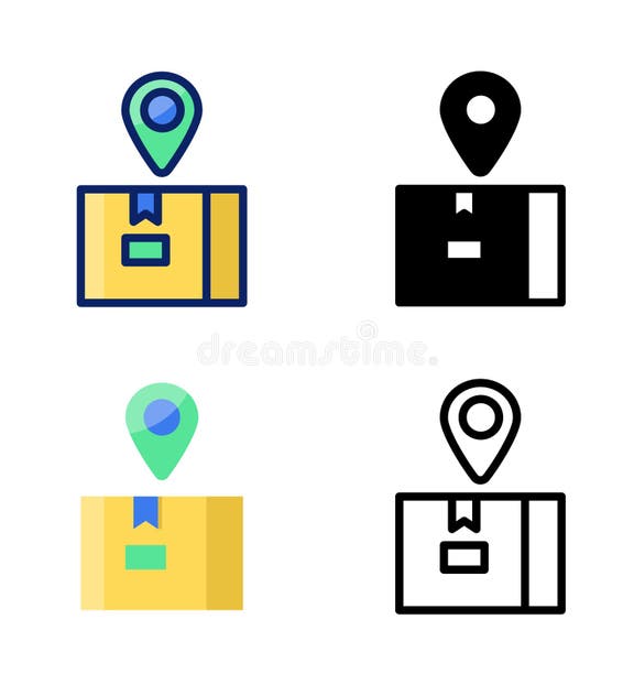 Tracking and Delivery. Pointer and Location Icons. Vector Stock Vector ...