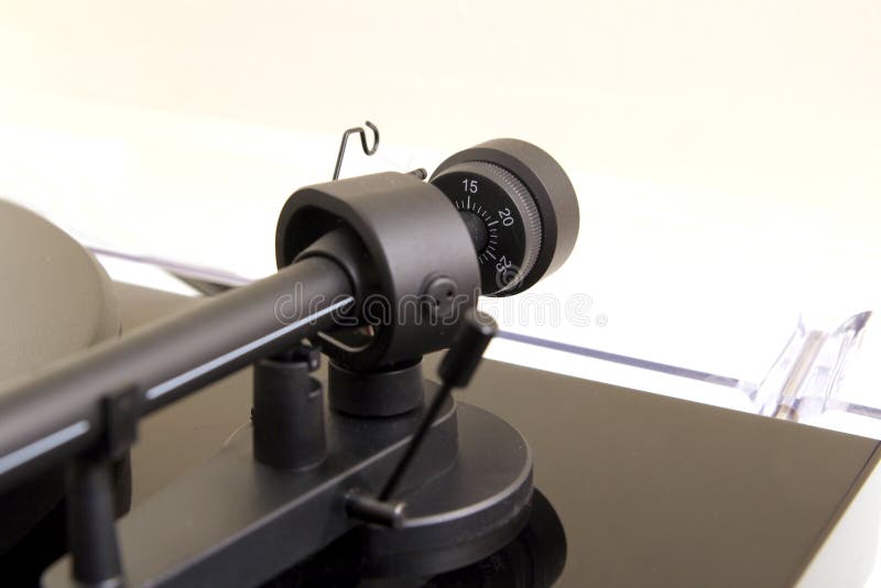 Tracking Force Adjustment Wheel on a Vinyl Turntable Record Player ...