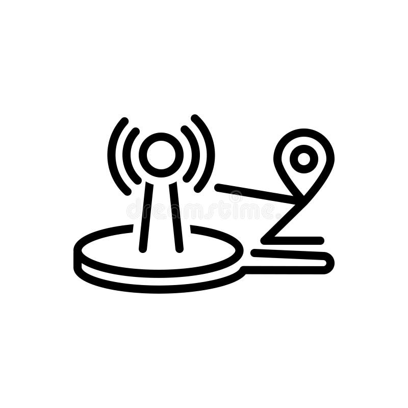 Black Line Icon for Tracking, Gps and Mark Stock Vector - Illustration ...