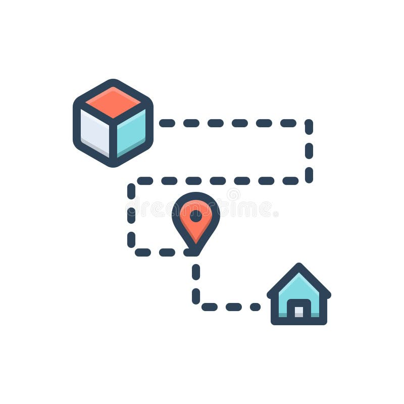 Color Illustration Icon for Tracking, Parcel and Delivery Stock ...