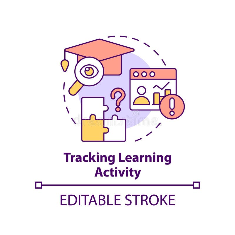 Tracking Learning Activity Concept Icon Stock Vector - Illustration of ...