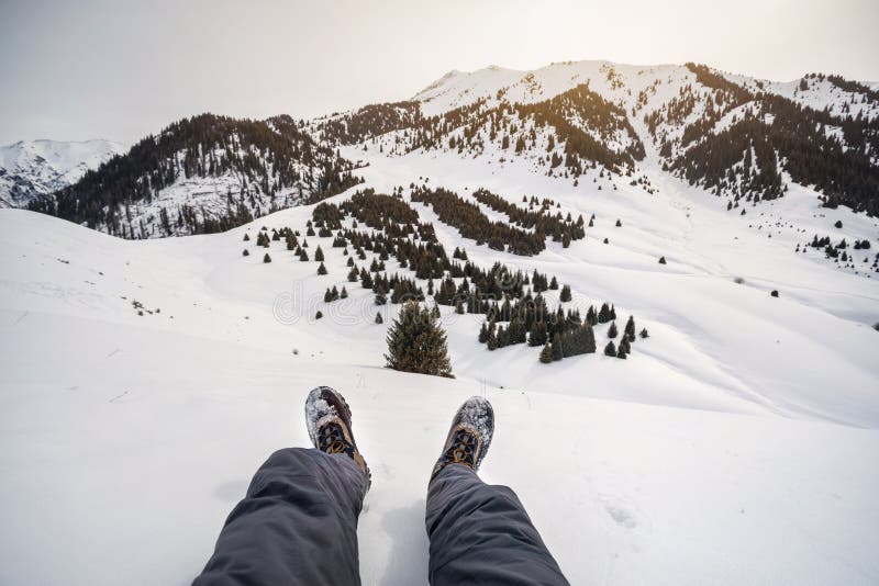 Tracking in the mountains stock photo. Image of backpacker - 85093664